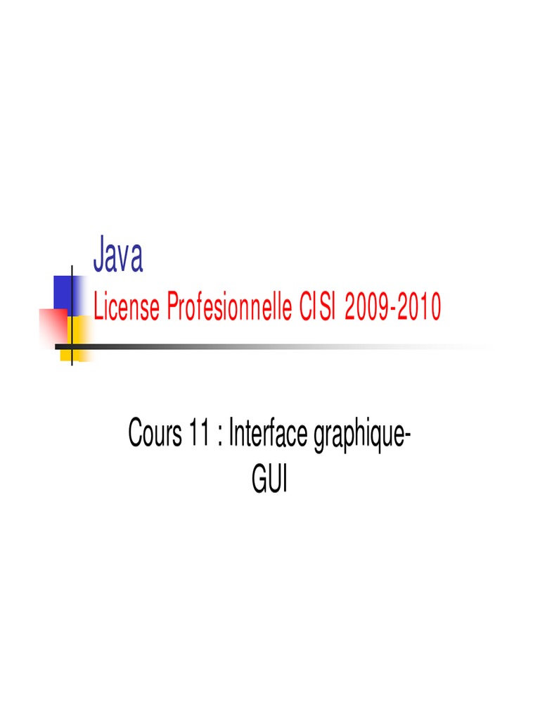 Création d'une Interface Graphique en Java | PDF | Interface graphique ...