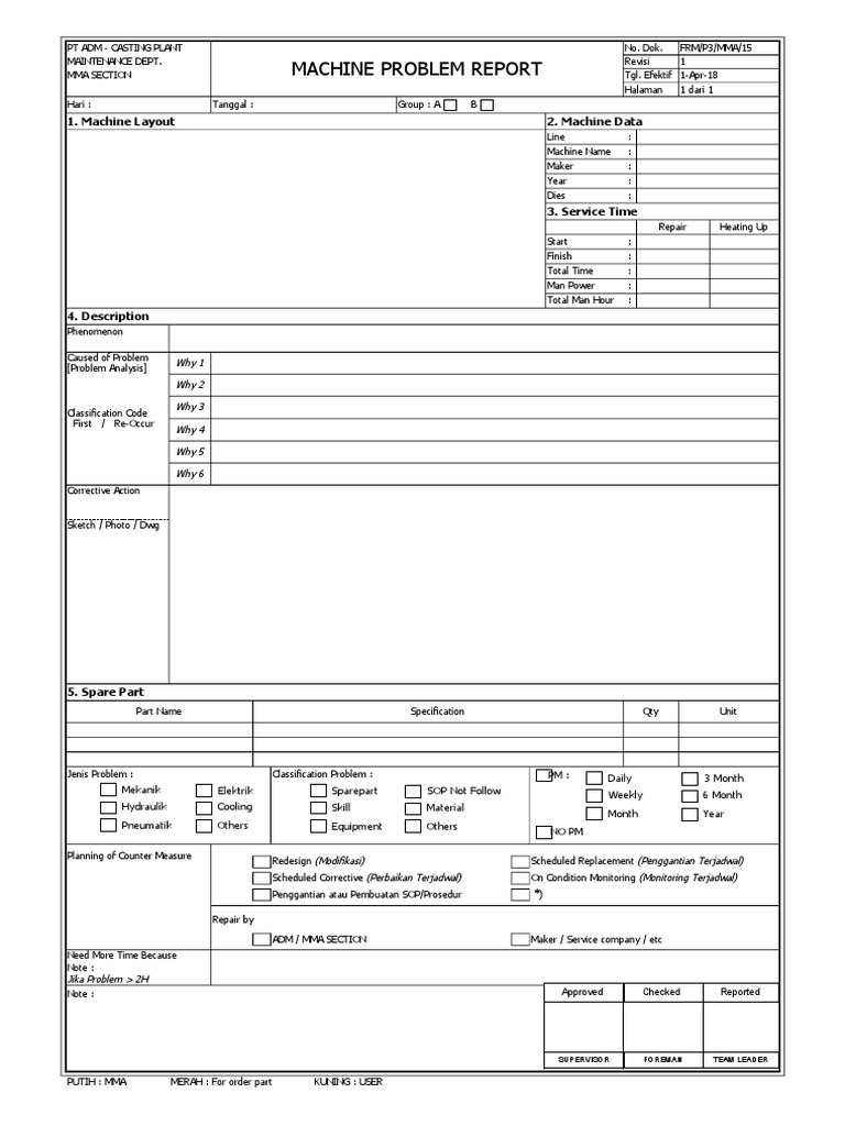 Machine Problem Report: 1. Machine Layout 2. Machine Data | PDF ...