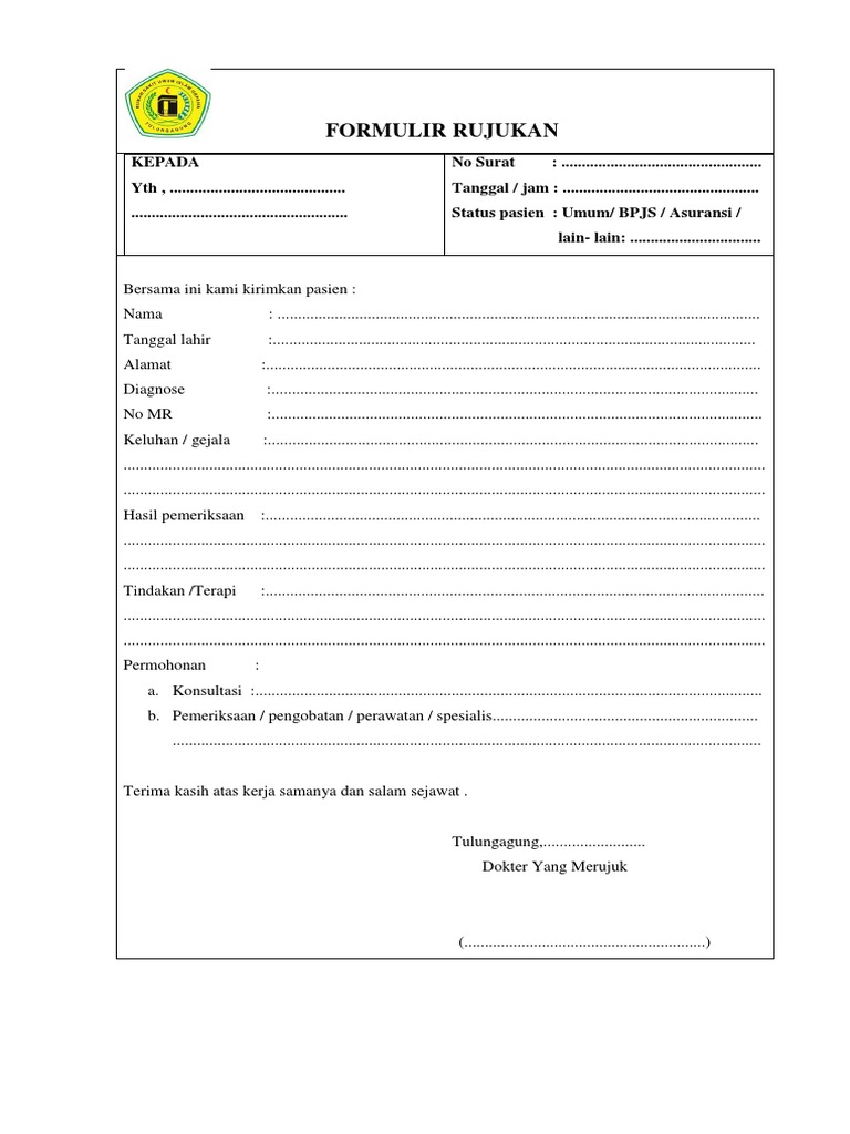 Form Surat Rujukan | PDF