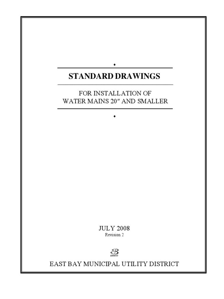 Standard Drawings for Water Mains | PDF | Pipe (Fluid Conveyance ...