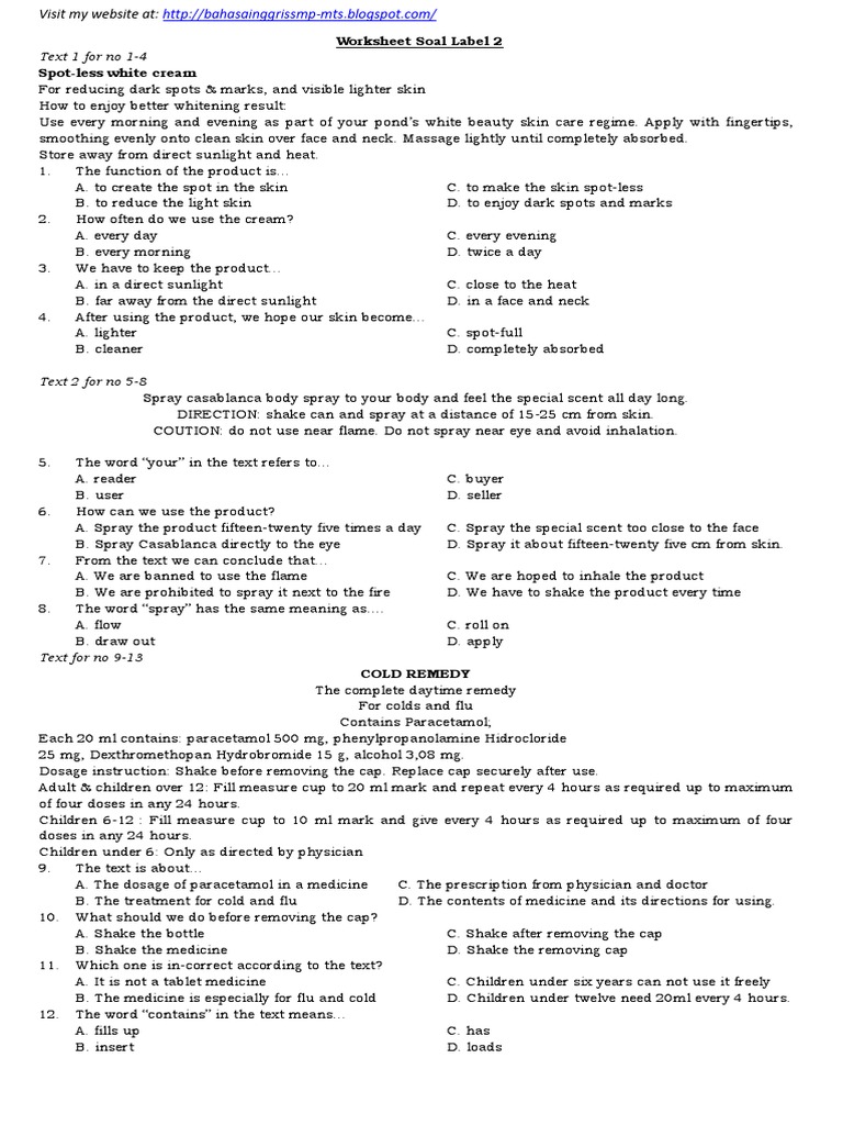 Soal Label 2 PDF | PDF | Tablet (Pharmacy) | Dose (Biochemistry)