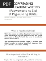 Headline Schedule/Unit Count: Capital Letters Figures/Punctuation | PDF