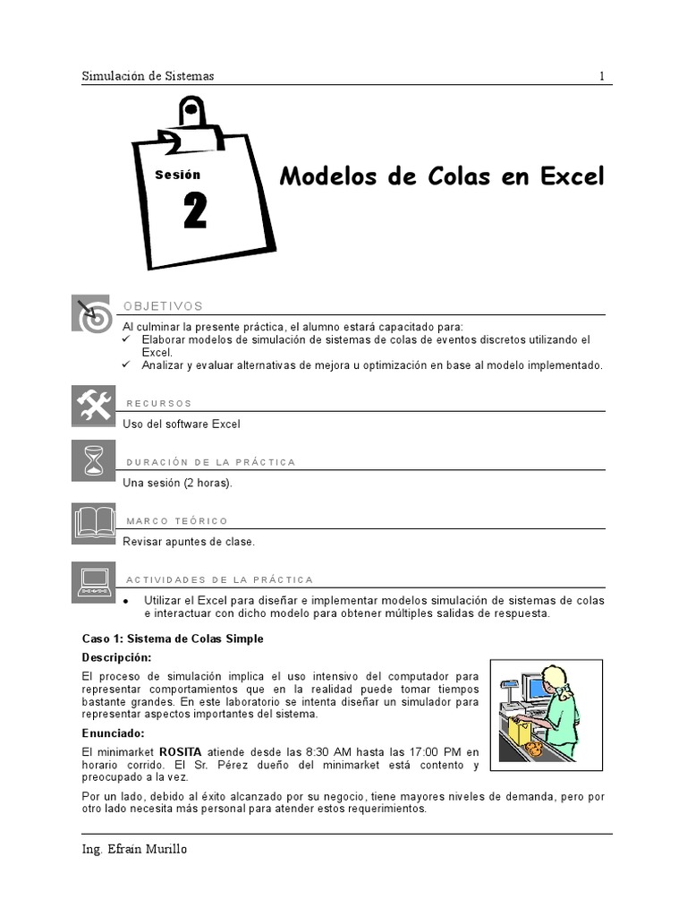 Laboratorio 02 - Modelos de Colas en Excel | PDF | Simulación | Informática y tecnología de la ...
