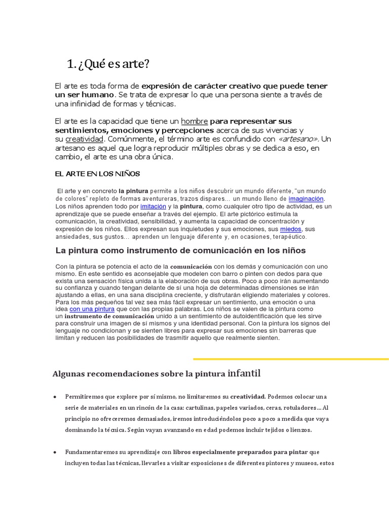 Beneficios del arte en la infancia | PDF | Pinturas | Las emociones