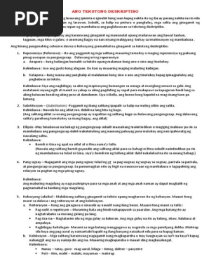 Obhetibo At Subhetibong Paglalarawan Sa Aklat | angaklate