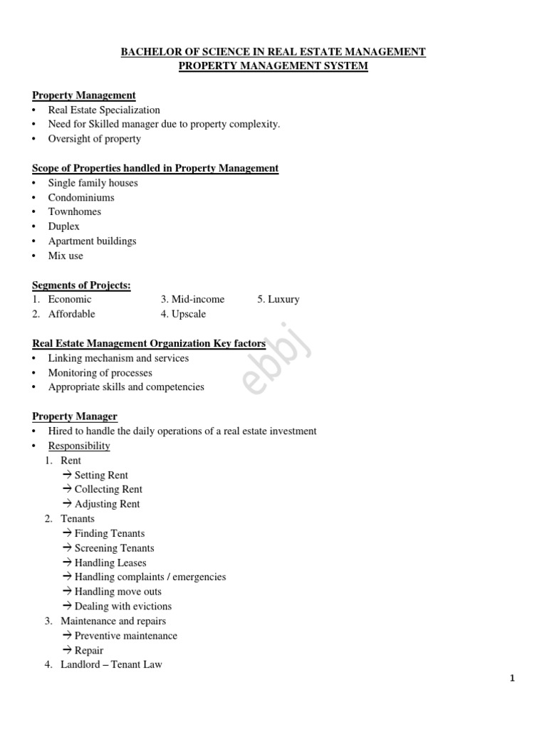 Introduction To Property Management | PDF | Property Management ...