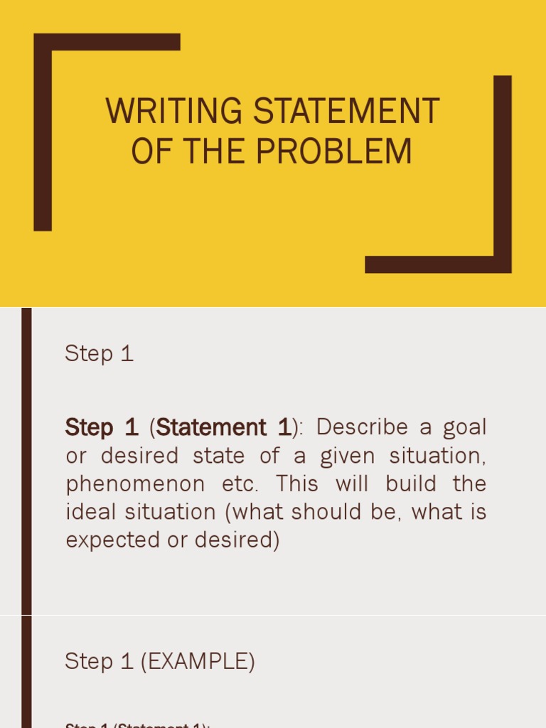 Writing Statement of The Problem | Download Free PDF | Motivation ...