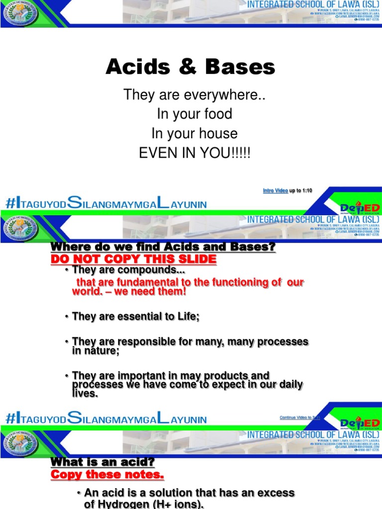 Acids & Bases: They Are Everywhere.. in Your Food in Your House Even in ...