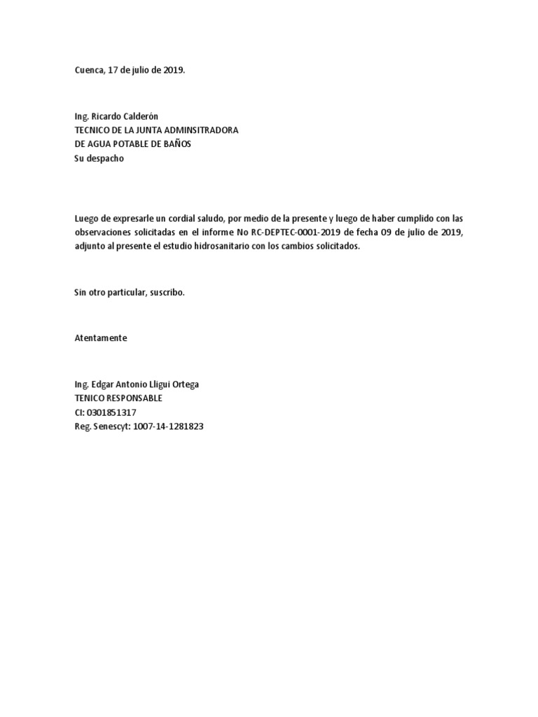 Oficio Baños Pdf Pdf