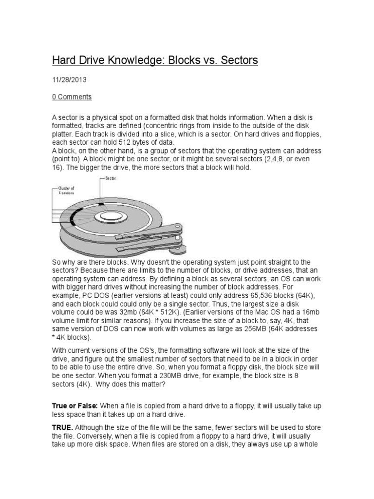 Hard Drive Knowledge: Blocks vs. Sectors | PDF | Floppy Disk | Hard ...