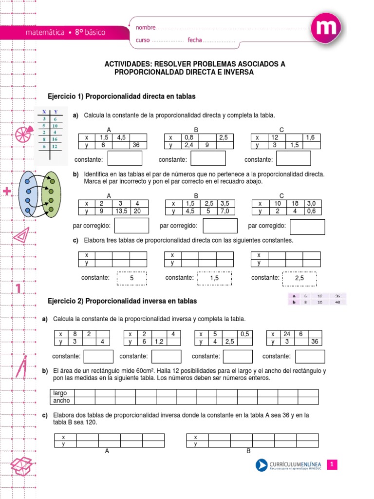 Ejercicios de Tabla de Proporcionalidad | Física y matemáticas ... Ejercicios de Tabla de Proporcionalidad | Física y matemáticas ...