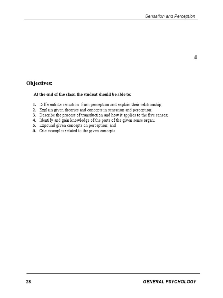 Sensation and Perception | PDF | Taste | Olfaction