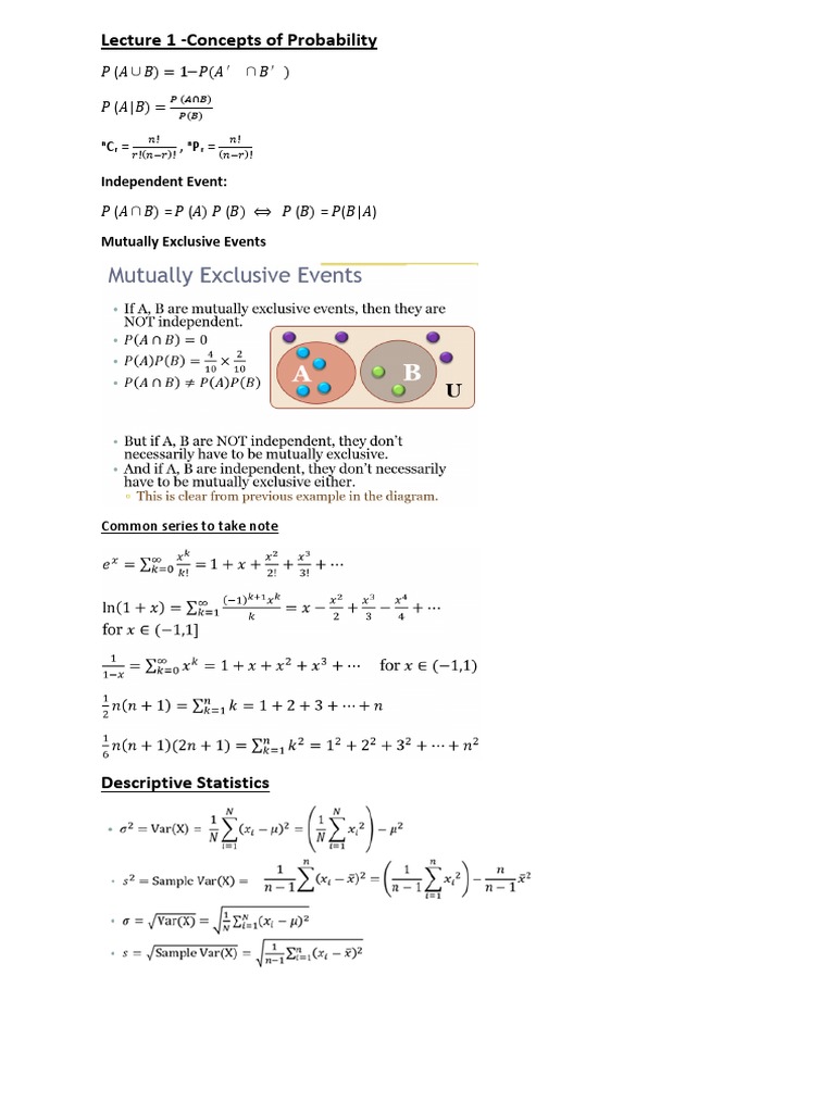 Stats Formula Sheet | PDF | Probability Distribution | Errors And Residuals