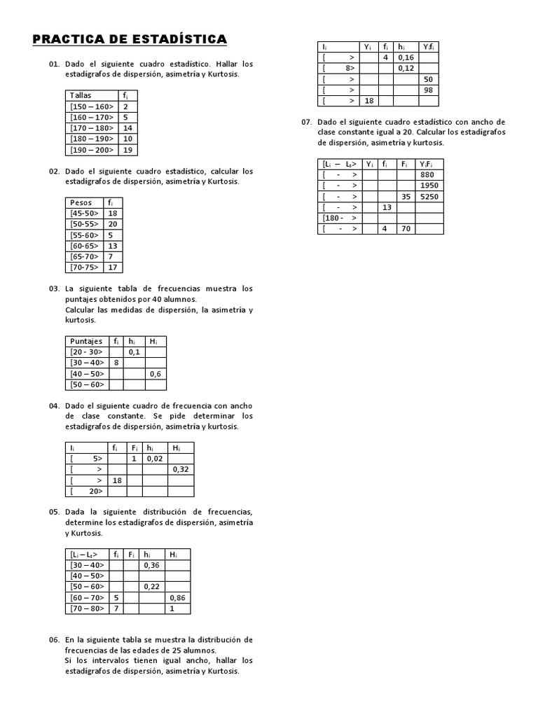 Práctica de Estadistica | PDF | Enseñanza de matemática