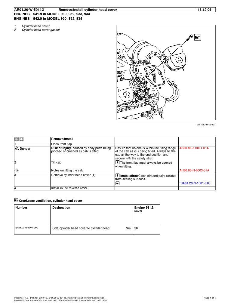 Remove - Install Cylinder Head Cover | PDF | Vehicle Parts | Internal ...