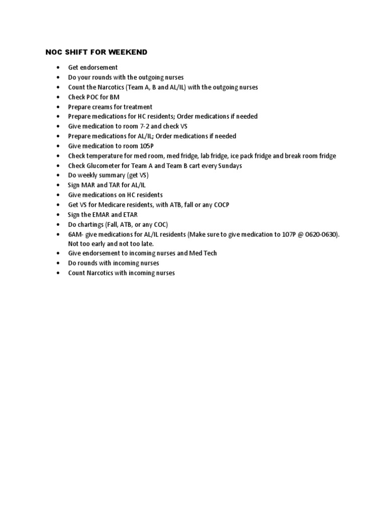 Noc Shift List | PDF