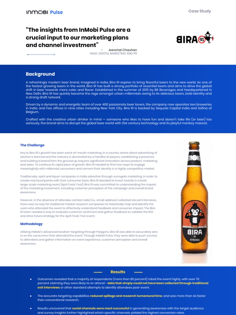 Bira - Full Case Study | Download Free PDF | Marketing | Market (Economics)