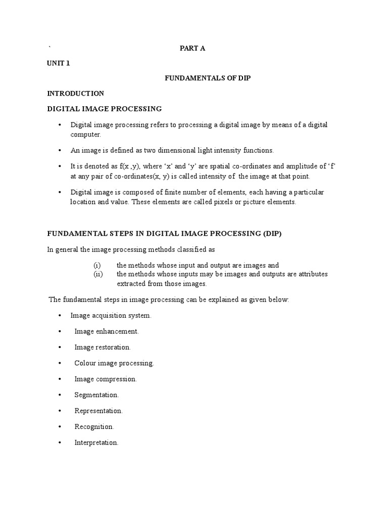 Digital Image Processing Notes Pdf Fourier Transform Rgb Color Model