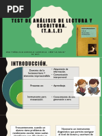 Test de Análisis de Lectoescritura TALE PDF | PDF