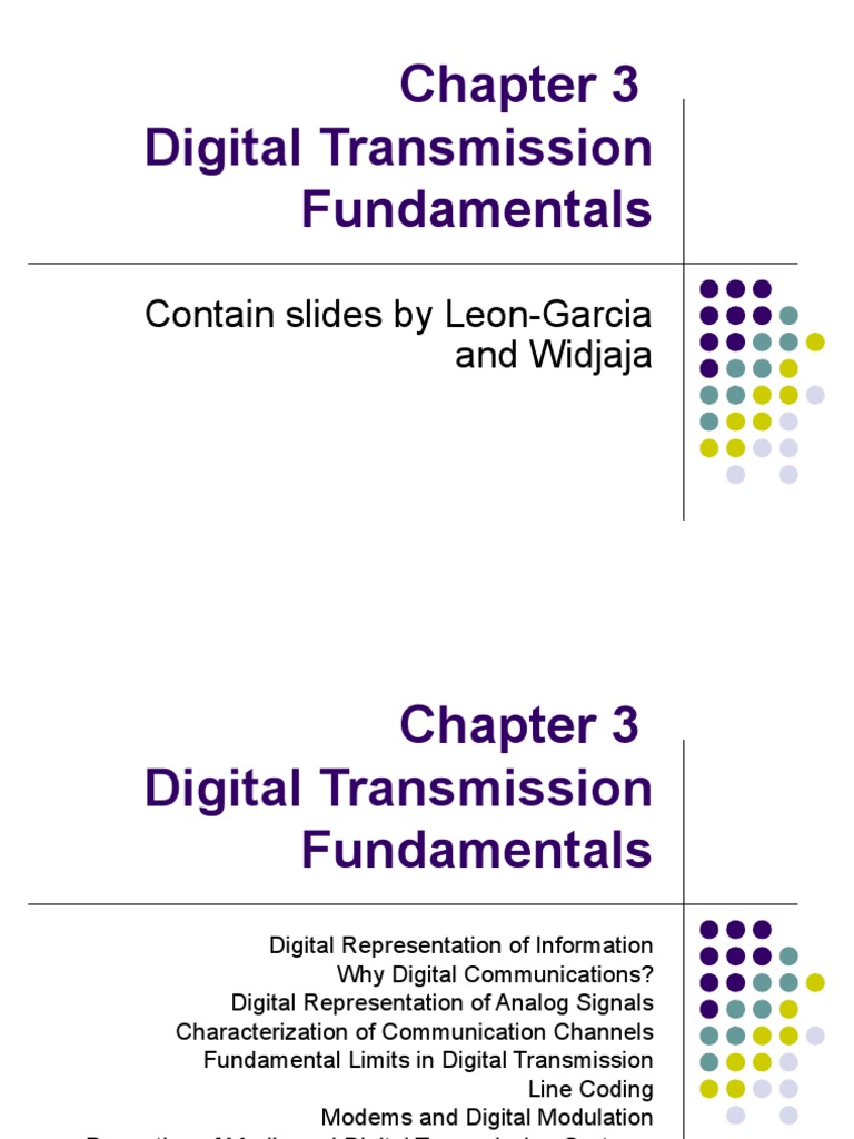 Digital Transmission Fundamentals Pdf Data Transmission Telecommunication