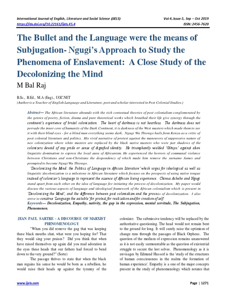 Subjugation and Language in Ngugi's Work | PDF | Colonialism ...