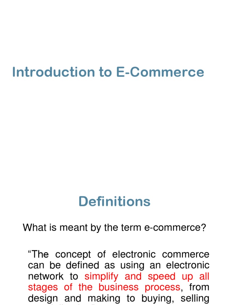 E-Commerce Basics and History | PDF | E Commerce | Financial Transaction