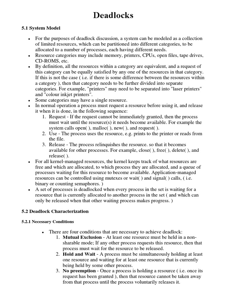 Deadlocks: 5.1 System Model | PDF | Process (Computing) | Theoretical Computer Science