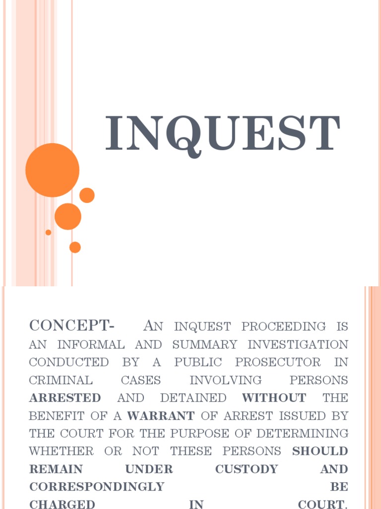 Inquest Pi&Rulesonevidence Presentation | PDF | Arrest | Testimony