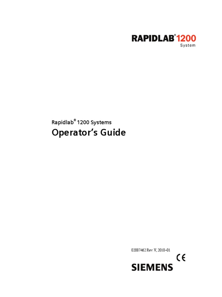 Operator's Guide: Rapidlab 1200 Systems | PDF | Nature