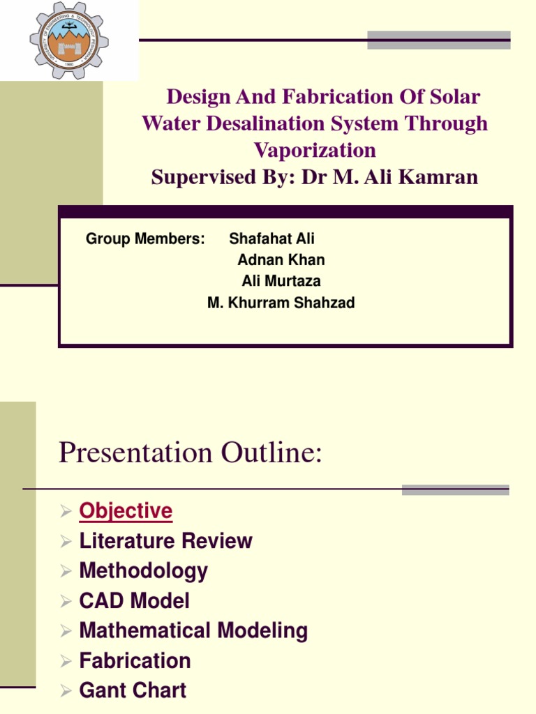 Design and Fabrication of Solar Water Desalination System Through ...