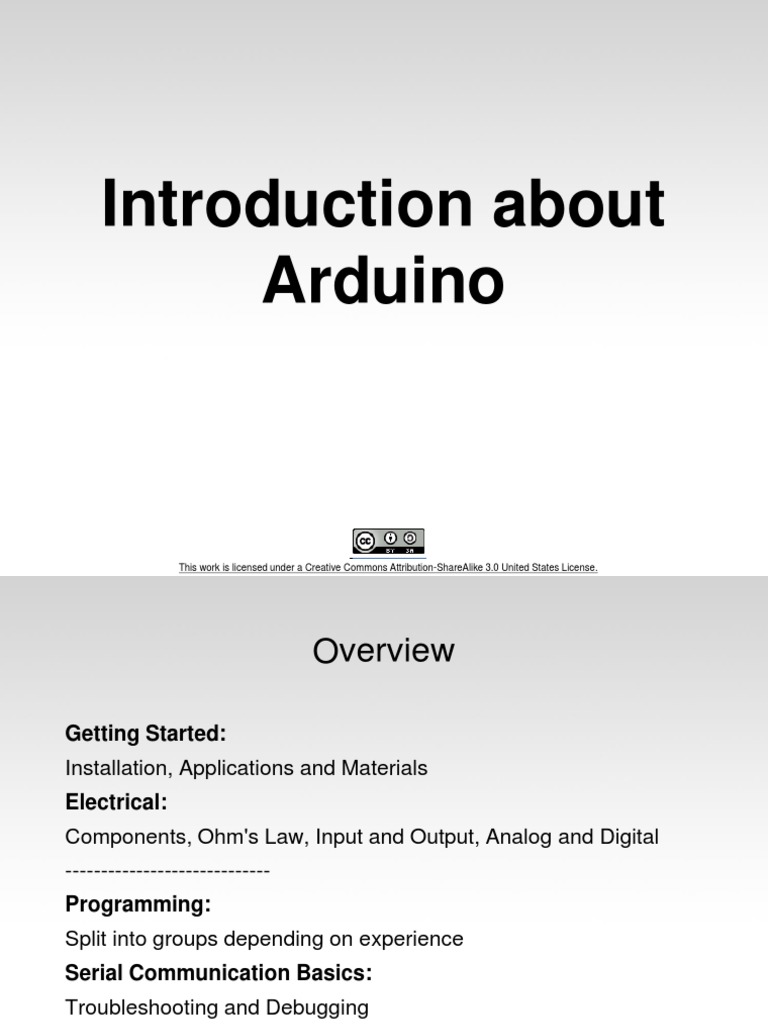 Intro To Arduino | PDF | Volt | Arduino