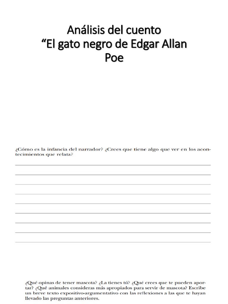 Análisis Del CuentoEl Gato Negro | PDF