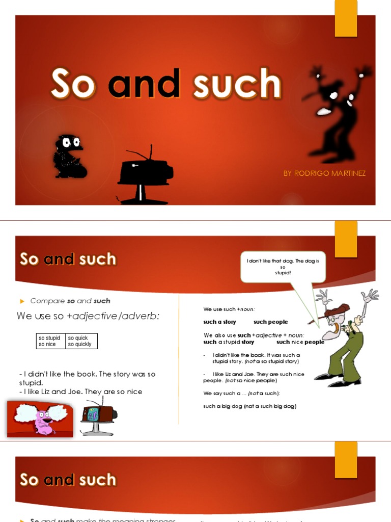 Understanding "So" and "Such" Usage | PDF | Grammar | Linguistic Typology