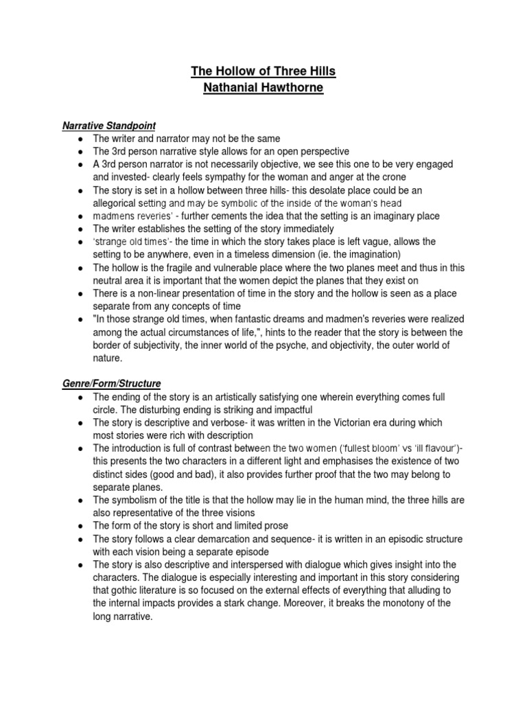 The Hollow of Three Hills, Nathaniel Hawthorne | PDF | Gothic Fiction ...