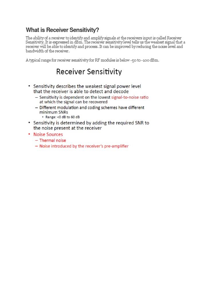 Understanding Receiver Sensitivity in dBm | PDF | Computers