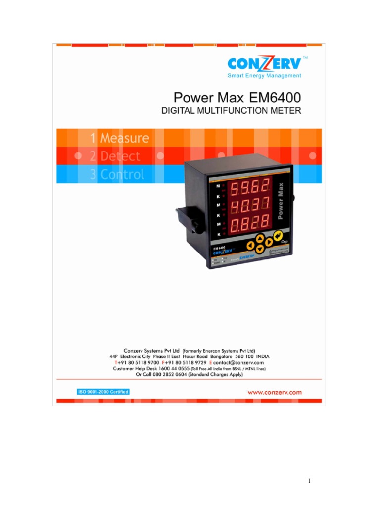 Em 6400 Manual FOR FURNACE | PDF | Ac Power | Calibration