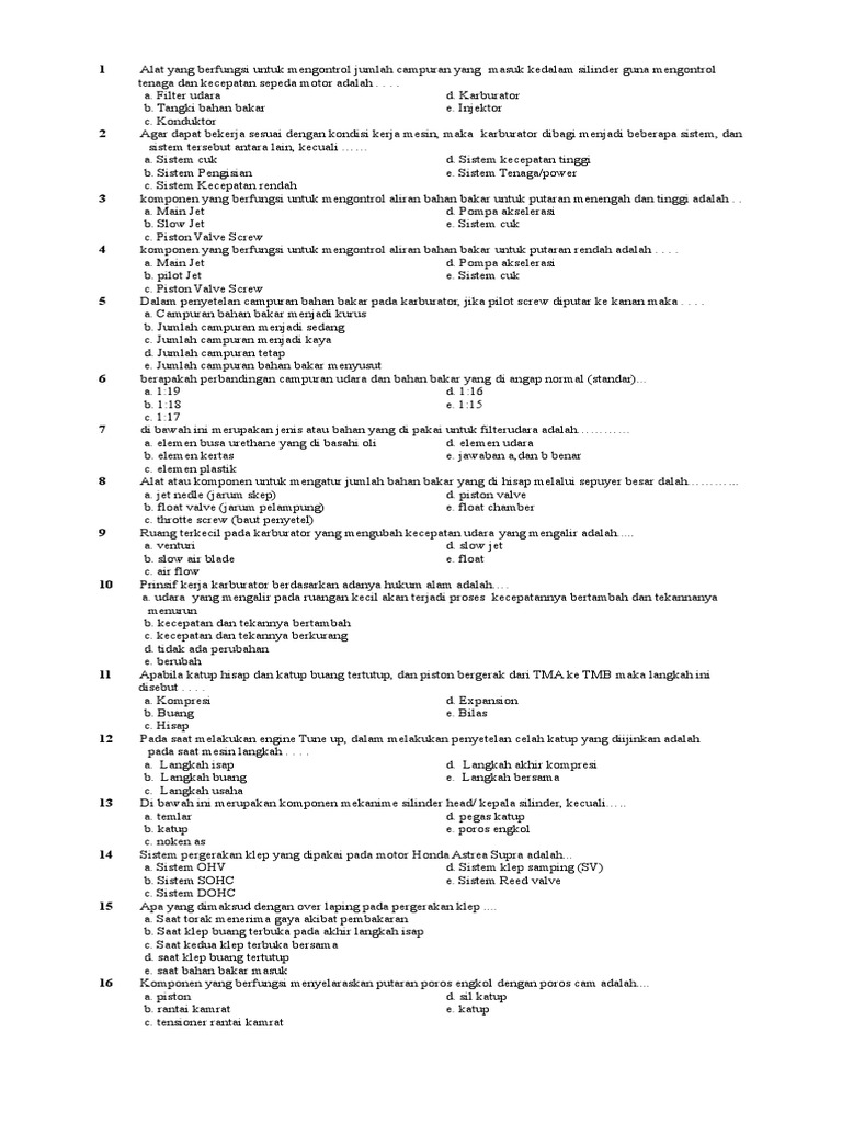 Soal Uas PMSM TSM Xi Genap 17-18 | PDF