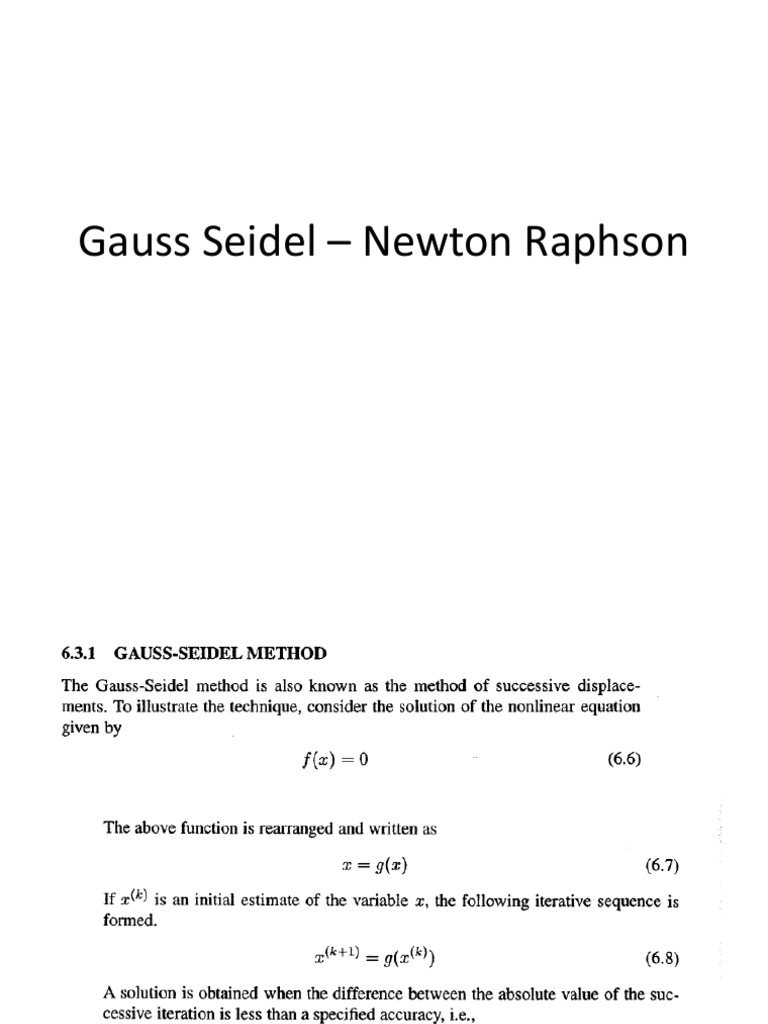 An Analysis of Iterative Methods for Solving Nonlinear Systems ...