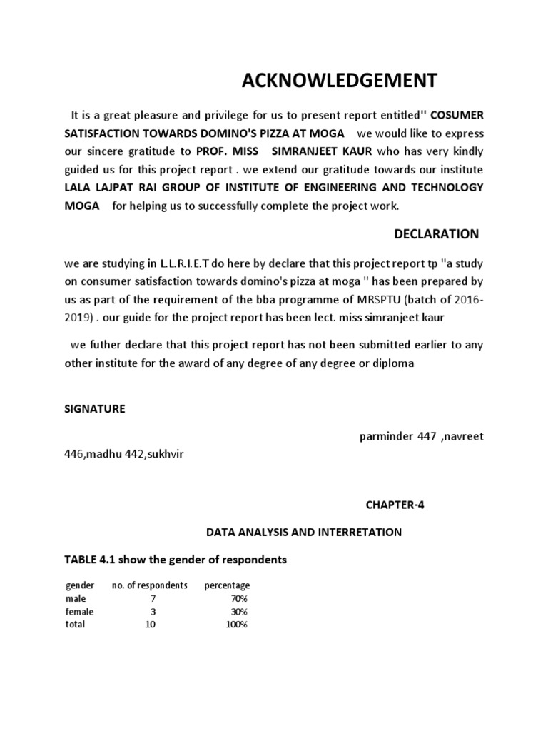 Acknowledgement: Declaration | PDF | Business | Economies