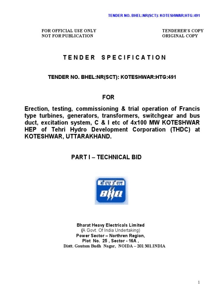 Tender | PDF | Calibration | Employment