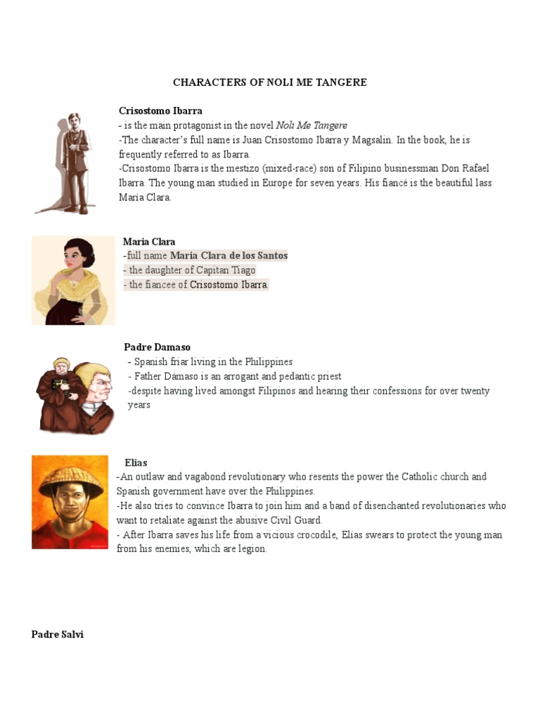 Noli Me Tangere Characters | PDF | Spanish Language Literature
