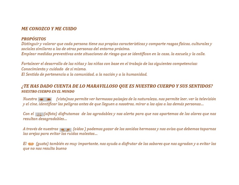 Me Conozco y Me Cuido | PDF