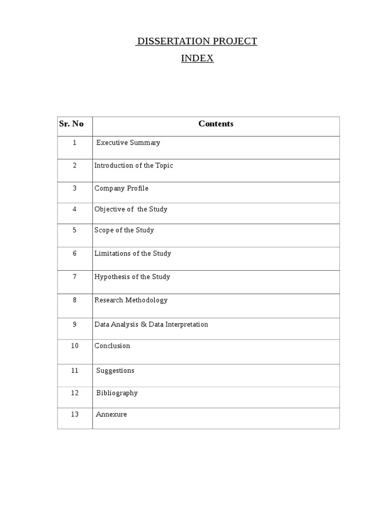 Dissertation Index Overview | PDF | Inquiry | Analysis