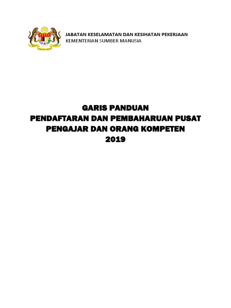Garis Panduan Pendaftaran Dan Pembaharuan Orang Kompeten Dan Pusat ...