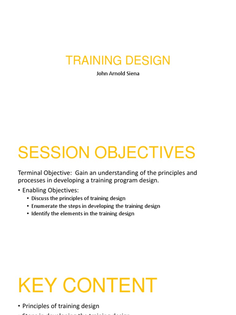 Training Design Sample | Download Free PDF | Competence (Human ...