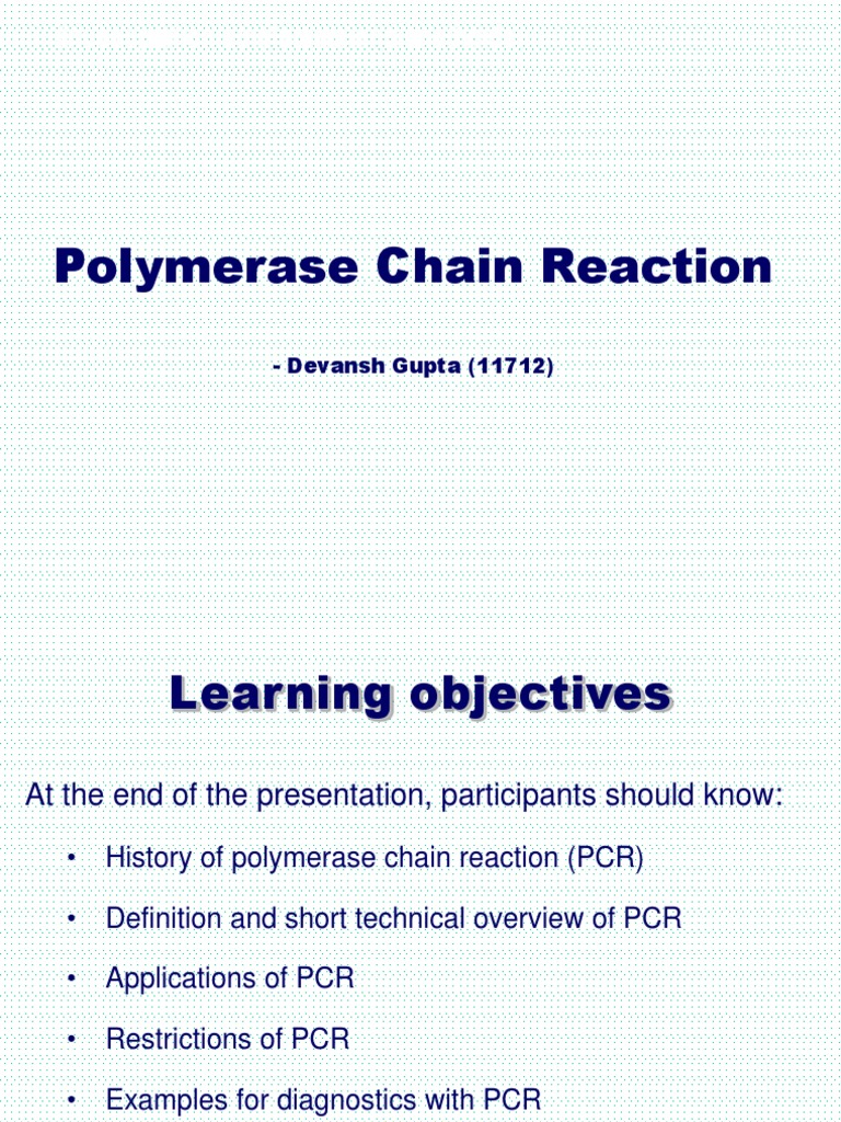 PCR Bio Practical | PDF | Polymerase Chain Reaction | Primer (Molecular ...