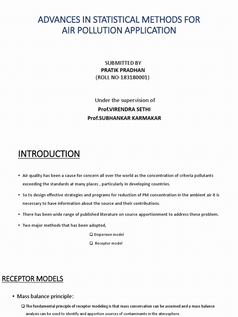 Advances in Statistical Methods For Air Pollution Application | Download Free PDF | Principal ...
