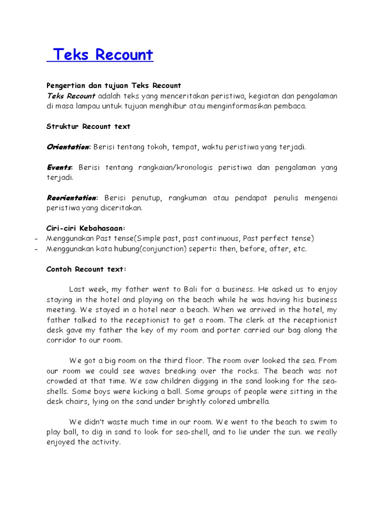 Teks Recount | PDF