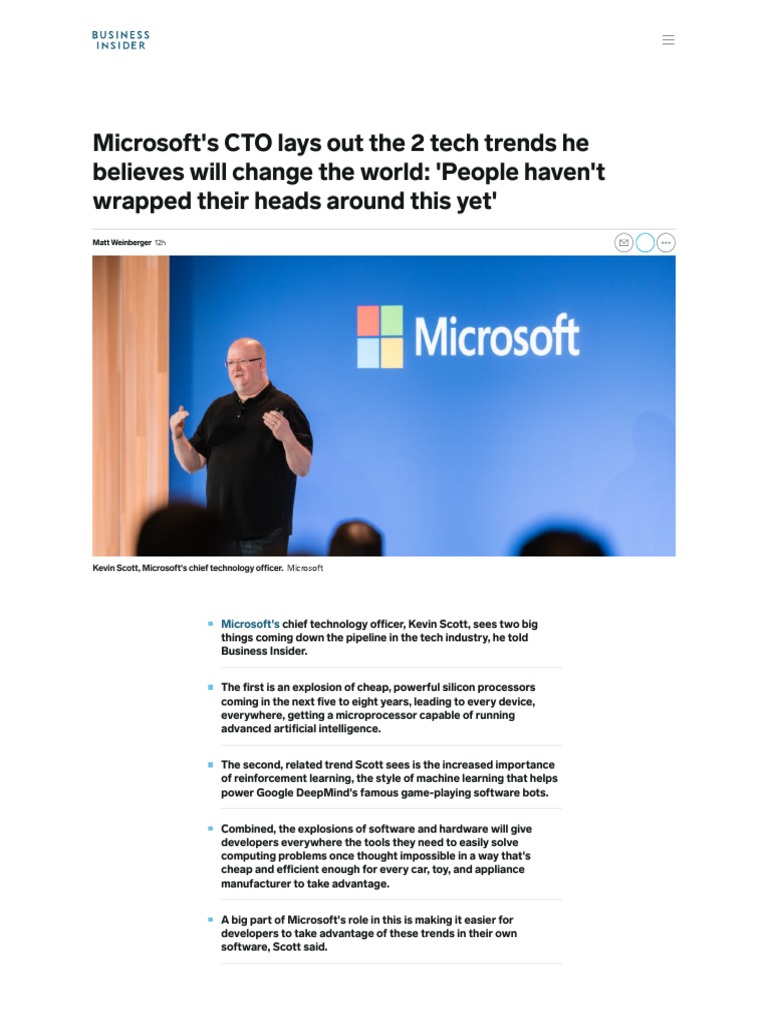 Microsoft CTO Views | PDF | Artificial Intelligence | Intelligence (AI ...