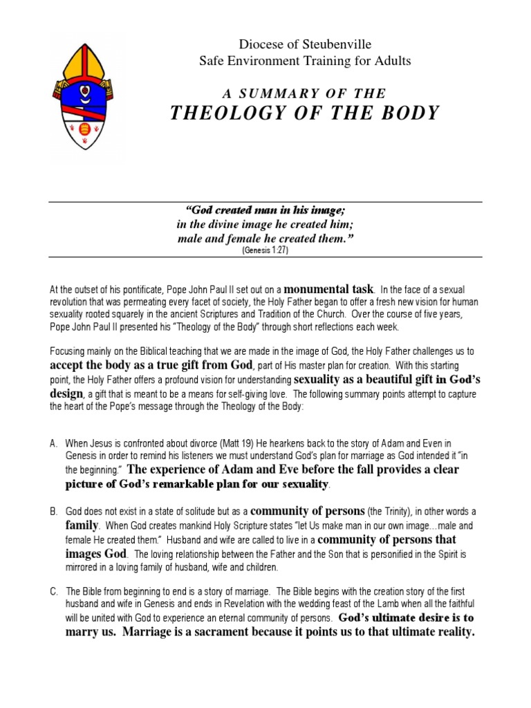 Theology of the Body Summary | PDF | Lust | God